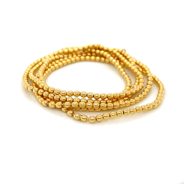 14k Yellow Gold Bead Stretch Bracelets – Jewelry design studio US,LLC